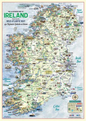 Map of Ireland featuring Wild Atlantic Way – Pictorial Maps